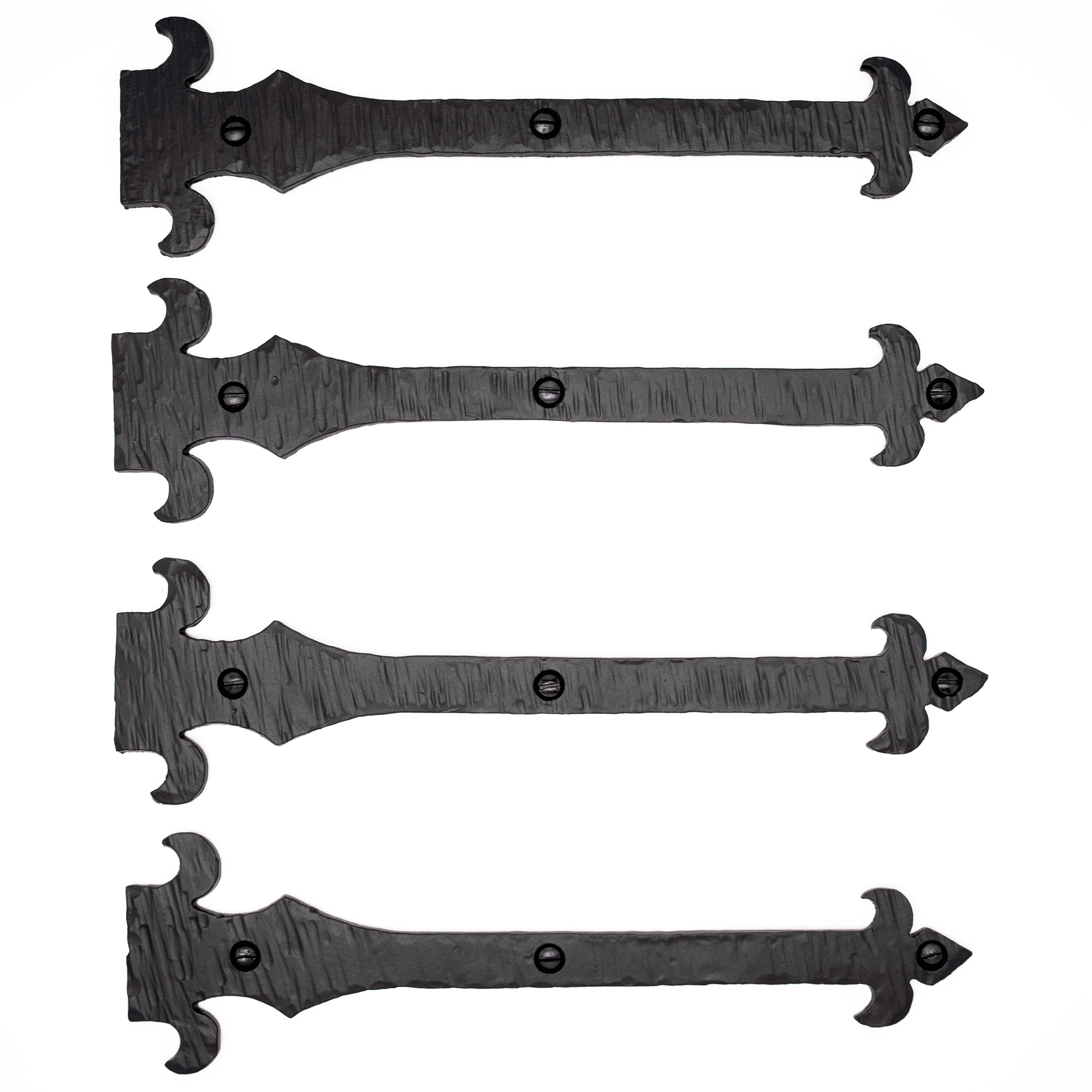 4 Pack 9 inch Faux Door Hinges Black Decorative Strap Hinge Wrought ...