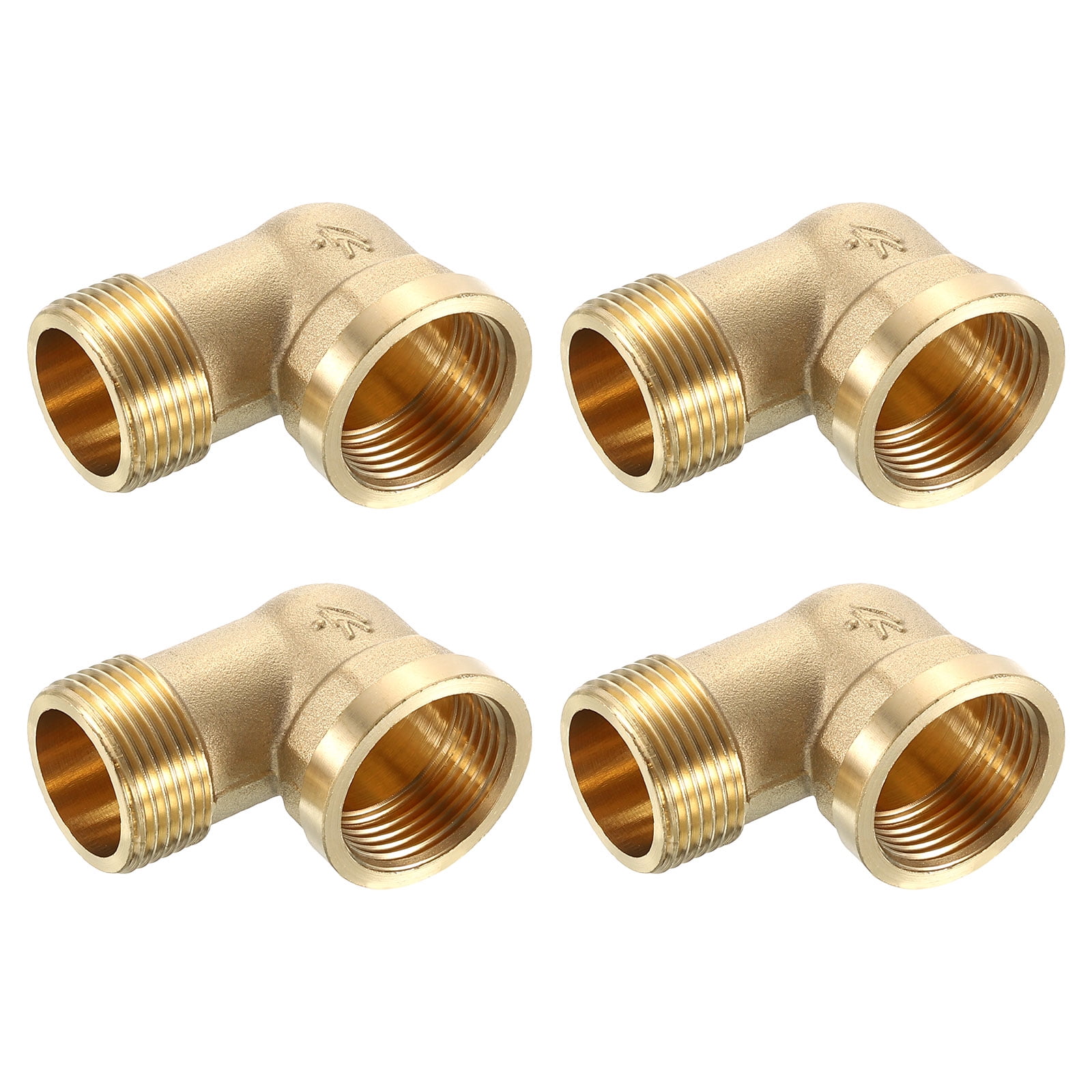 4 Pack 90 Degree Elbow, 3/4 Inch Male x 3/4 Inch Female Brass Right Angle Pipe Fitting ...