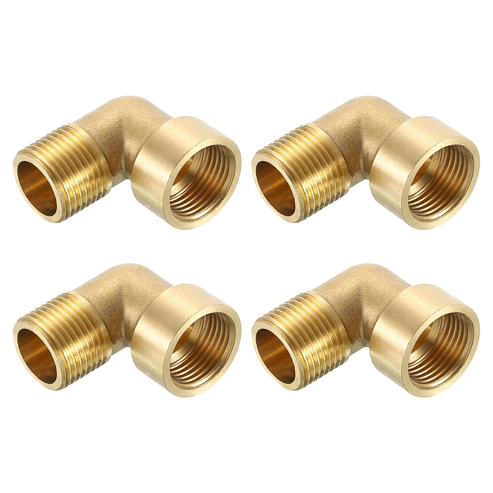 4 Pack 90 Degree Elbow, 3/8 Inch Male x 3/8 Inch Female Brass Right ...