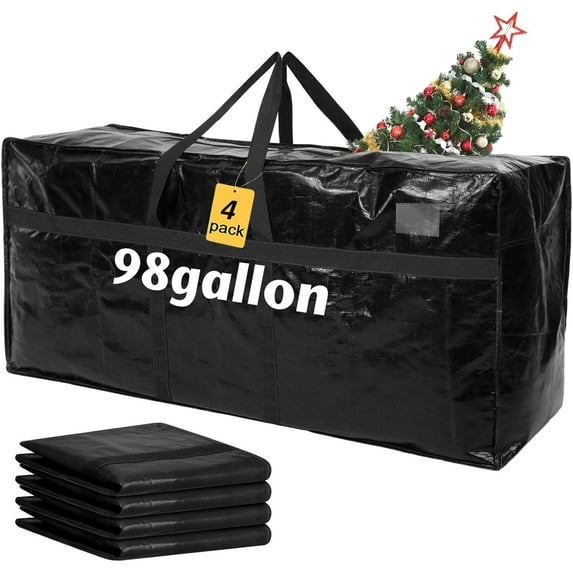 4 Pack 98 Gallon Extra Large Storage Bags XXL Moving with Zipper ...