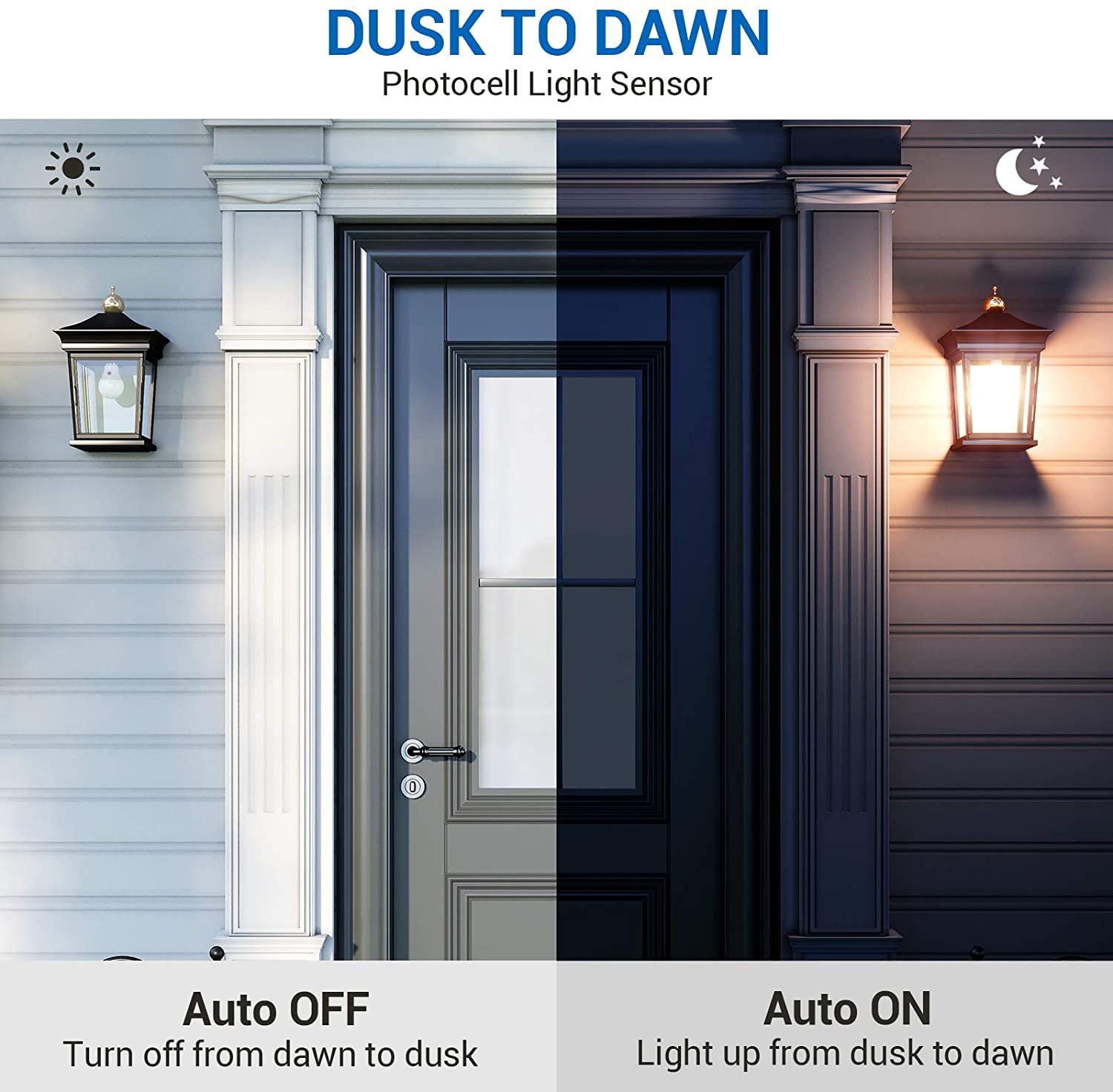 4 Pack A19 Dusk to Dawn LED Light Bulbs Outdoor, 9W (60W Equivalent ...