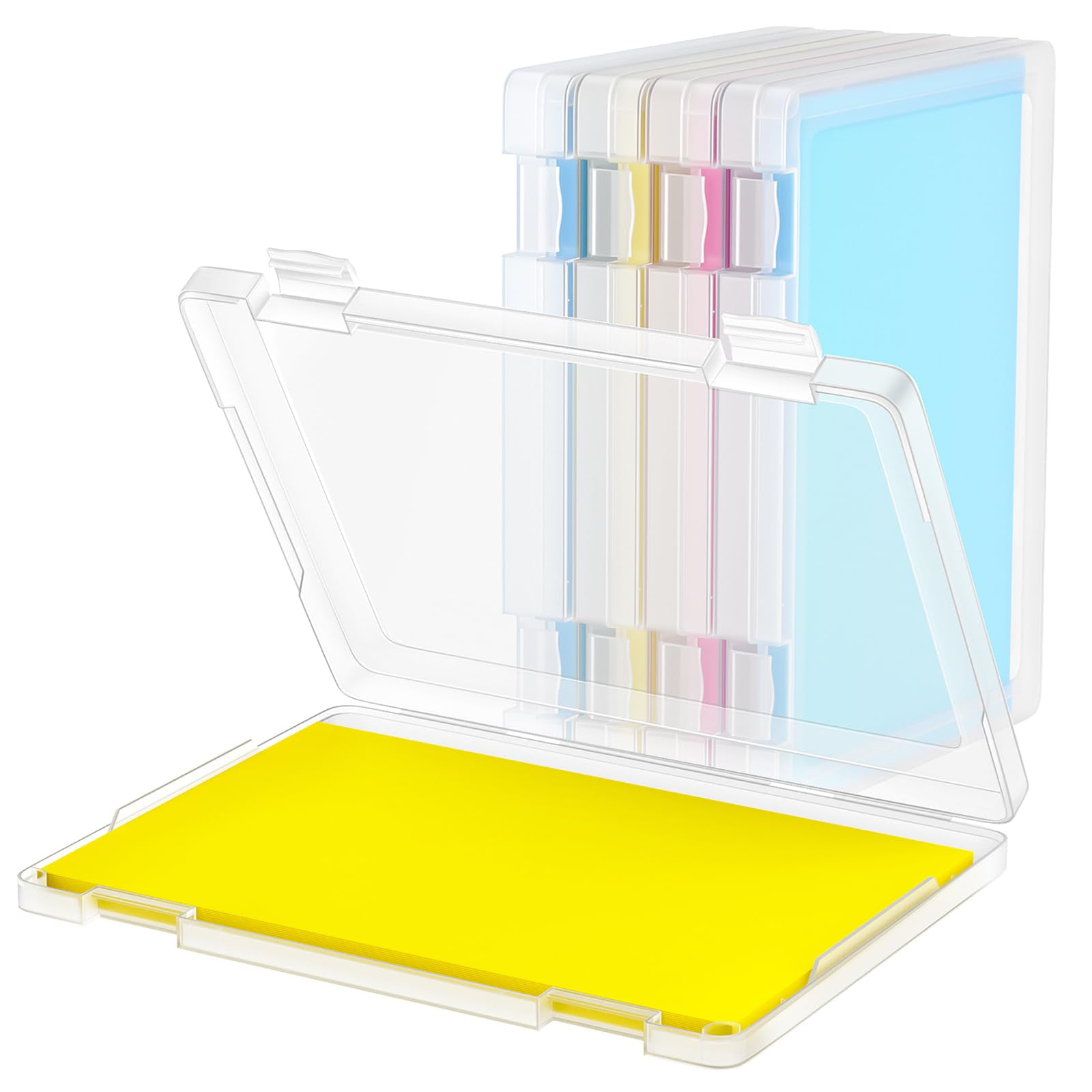 4 Pack A4 File Box Paper Organizers Holder, Transparent Document Paper ...