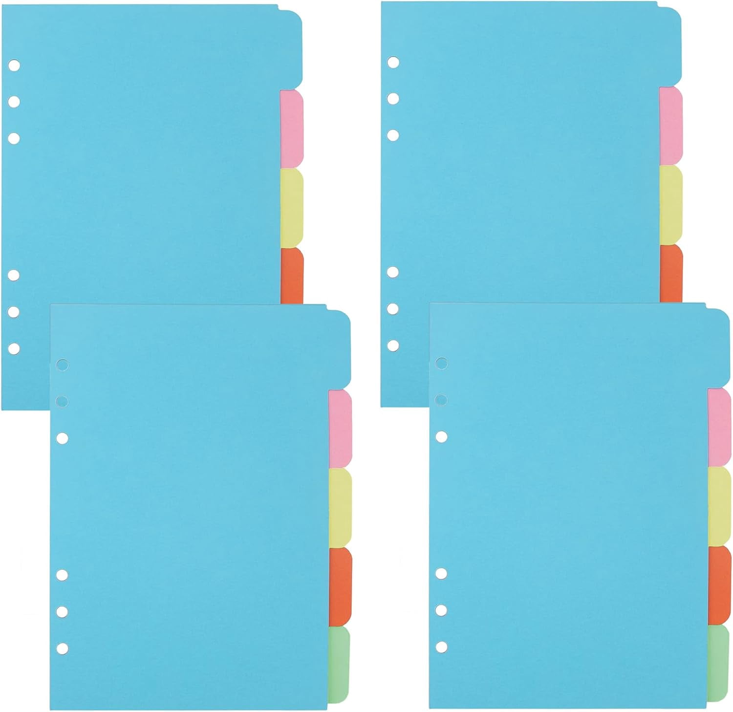 4 Pack A5 Binder Dividers,Paper Index Divider,Horizontal Tabs Page for ...