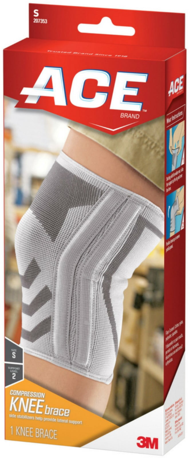 ACE Brand 4 Pack - Compression Knee Brace with Side Stabilizers for ...