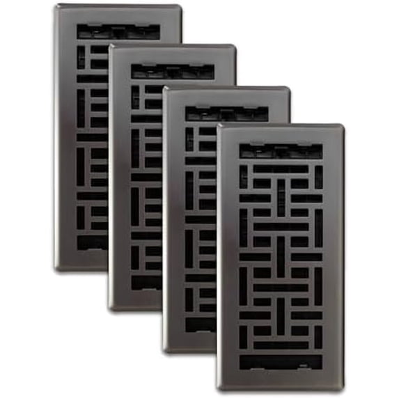(4-Pack) AJH410-GM Oriental Floor Register, 4x10 Inches, Gun Metal ...