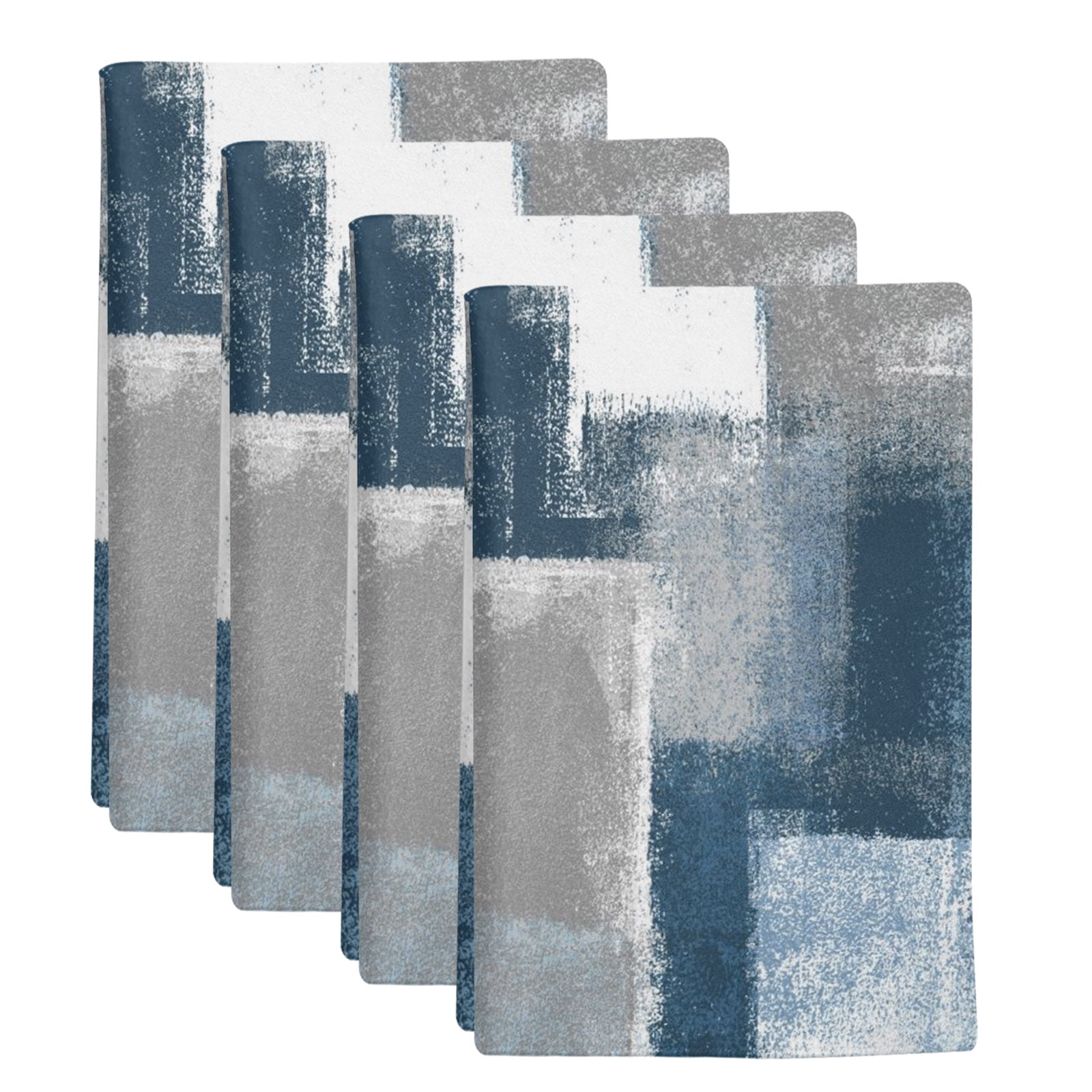 4 Pack Abstract Art Kitchen Towels Navy Grey Smear Texture Graffiti ...