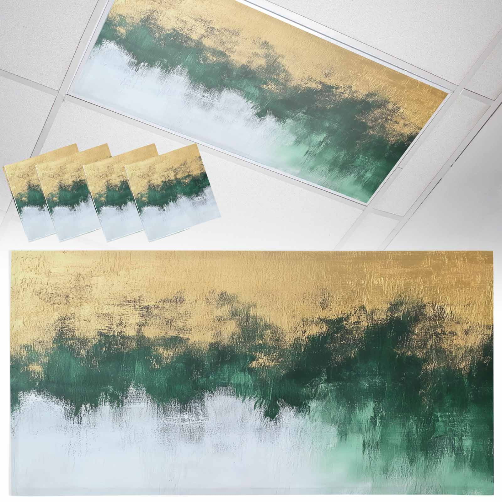 4 Pack Abstract Color Block Fluorescent Light Covers for Ceiling Lights ...