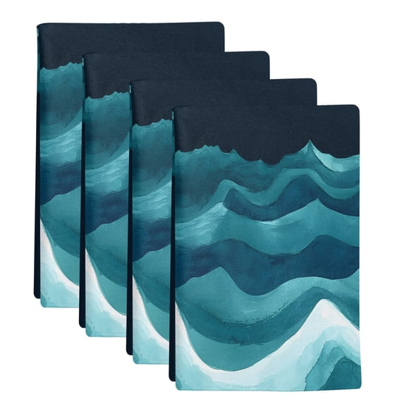 4 Pack Abstract Gradient Kitchen Towels Water Ripple Teal Blue Ocean ...