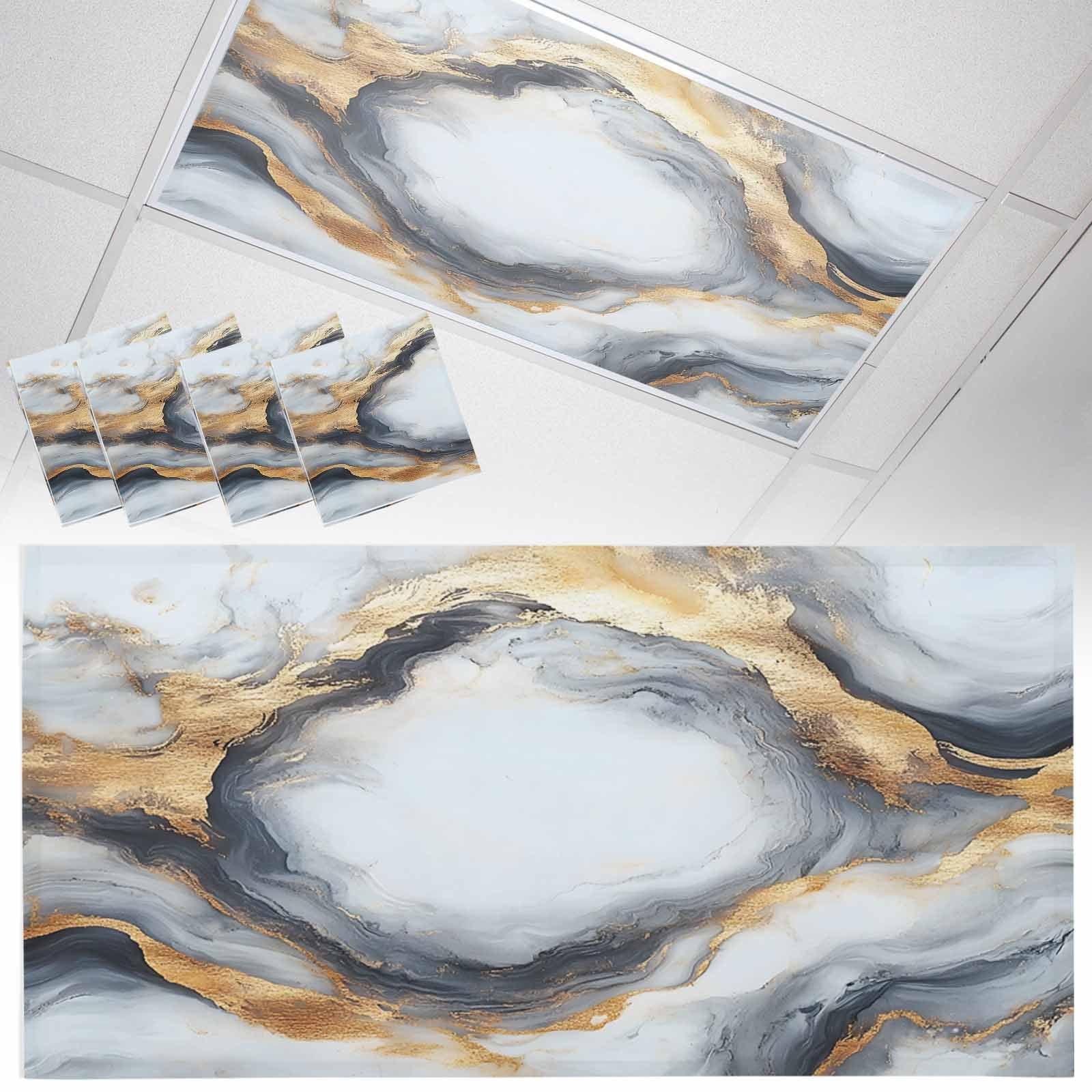 4 Pack Abstract Impressionist Fluorescent Light Covers for Ceiling ...