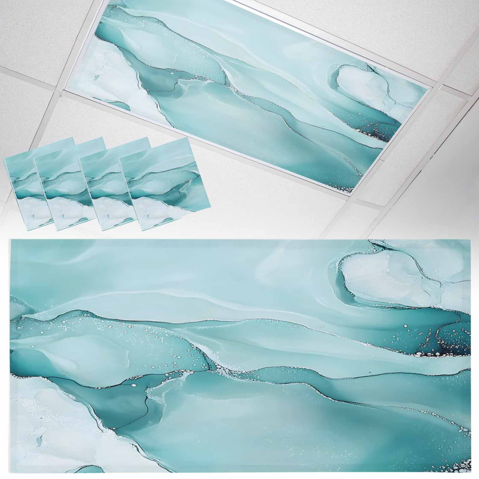 4 Pack Abstract Marble Texture Fluorescent Light Covers for Ceiling ...