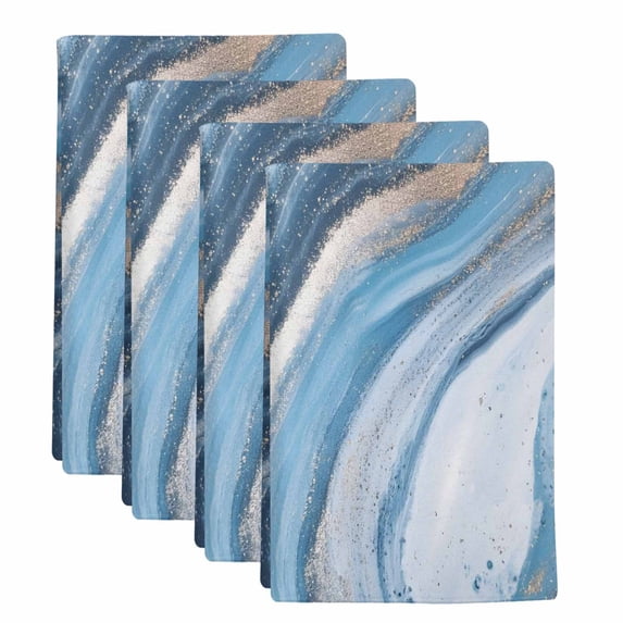 4 Pack Abstract Marble Waves Texture Kitchen Towels Gradient Blue Gold ...