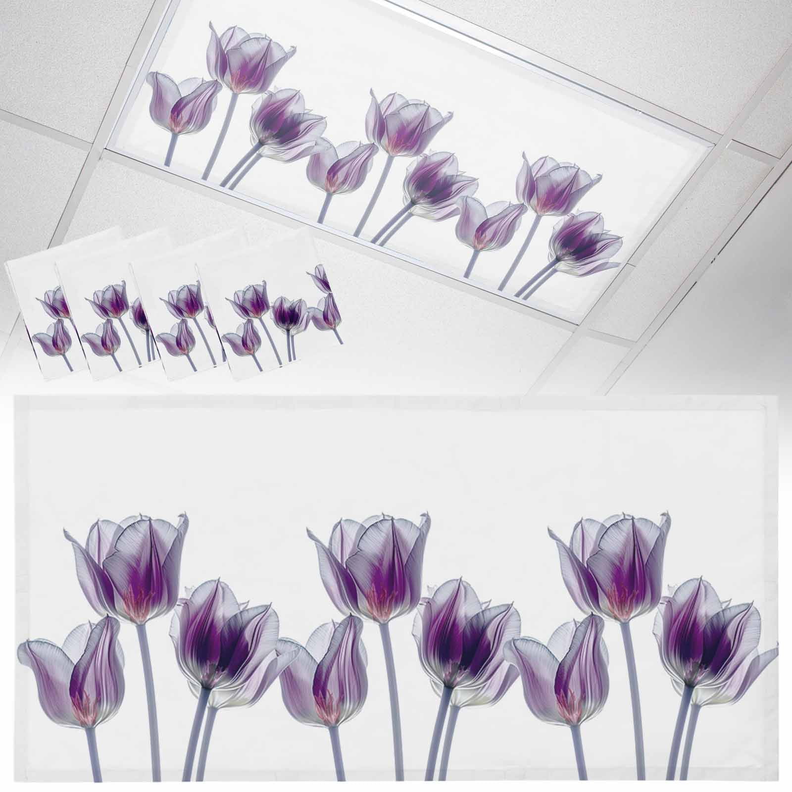 4 Pack Abstract Purple Fluorescent Light Covers for Ceiling Lights ...