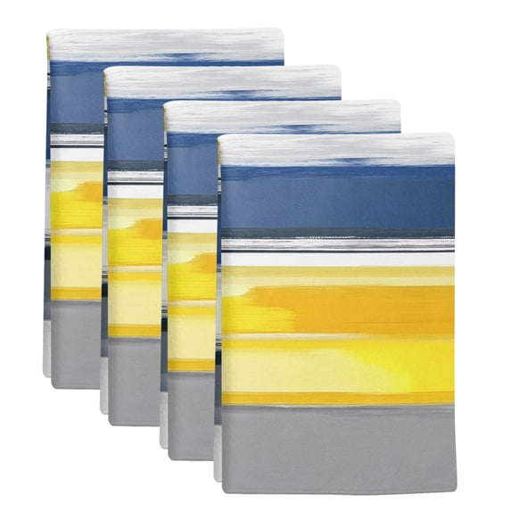 4 Pack Abstract Stripe Kitchen Towels Blue Yellow Grey Gradient ...