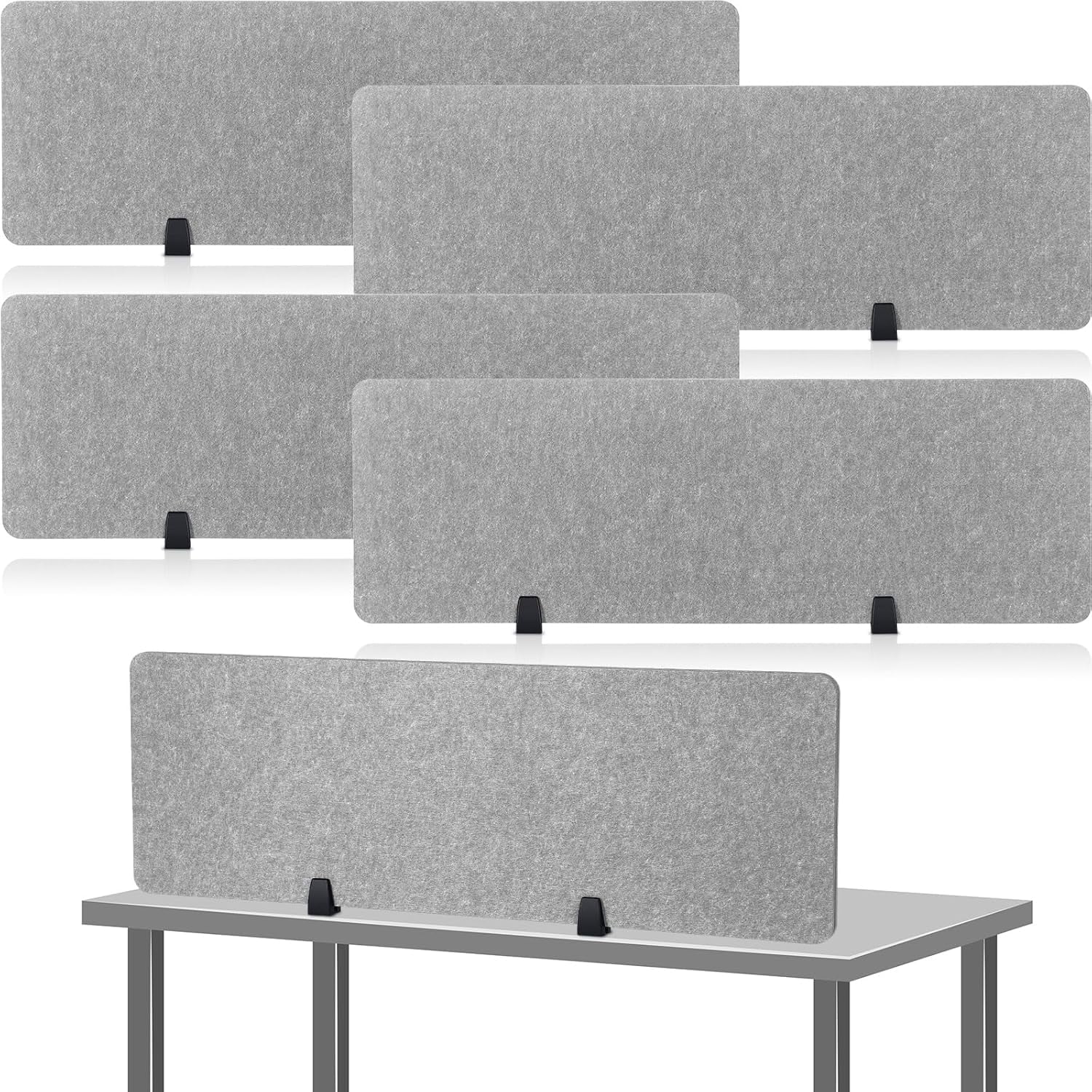 4 Pack Acoustic Desk Divider Soundproof Desk Privacy Panel Freestanding ...
