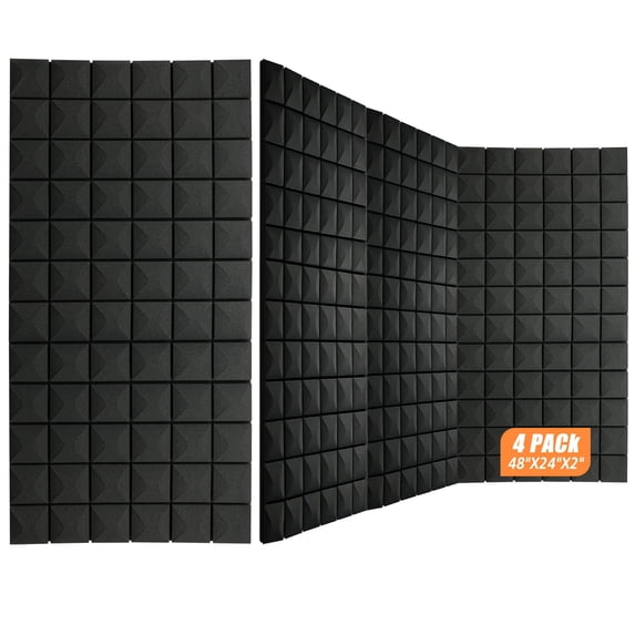 4 Pack Acoustic Panels 48"x24"x2" Sound Proof Foam Panels, High Density ...