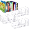 4 Pack Acrylic File Sorter, 4-Section Clear Desktop File Folder Holder ...