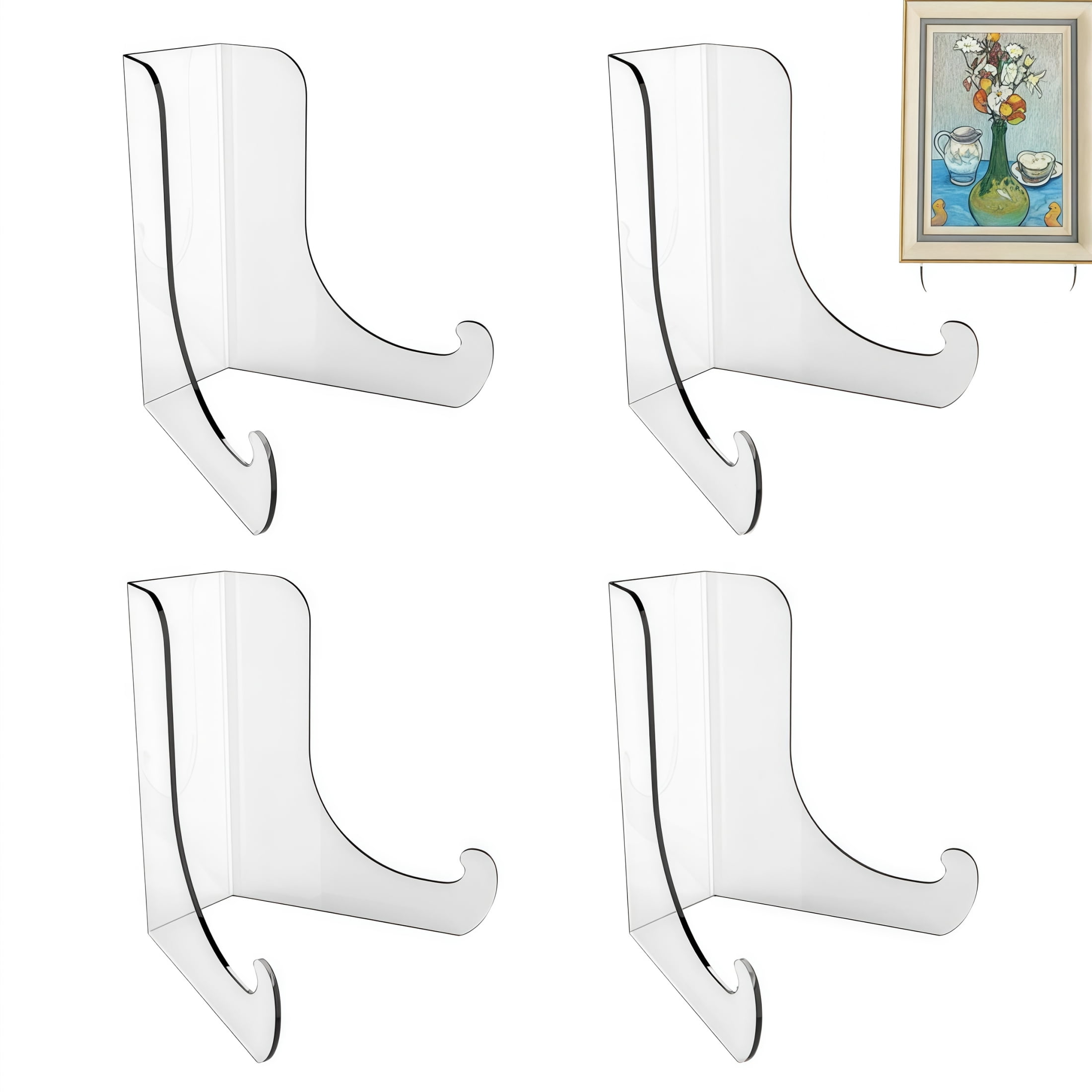 4 Pack Acrylic Plate Holder,Transparen Display Stand for Photo,Ideal ...