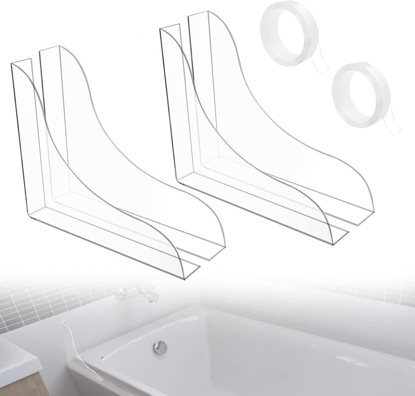 4 Pack Acrylic Shower Splash Guard, Clear Bath Tub Splash Guard Bathtub ...