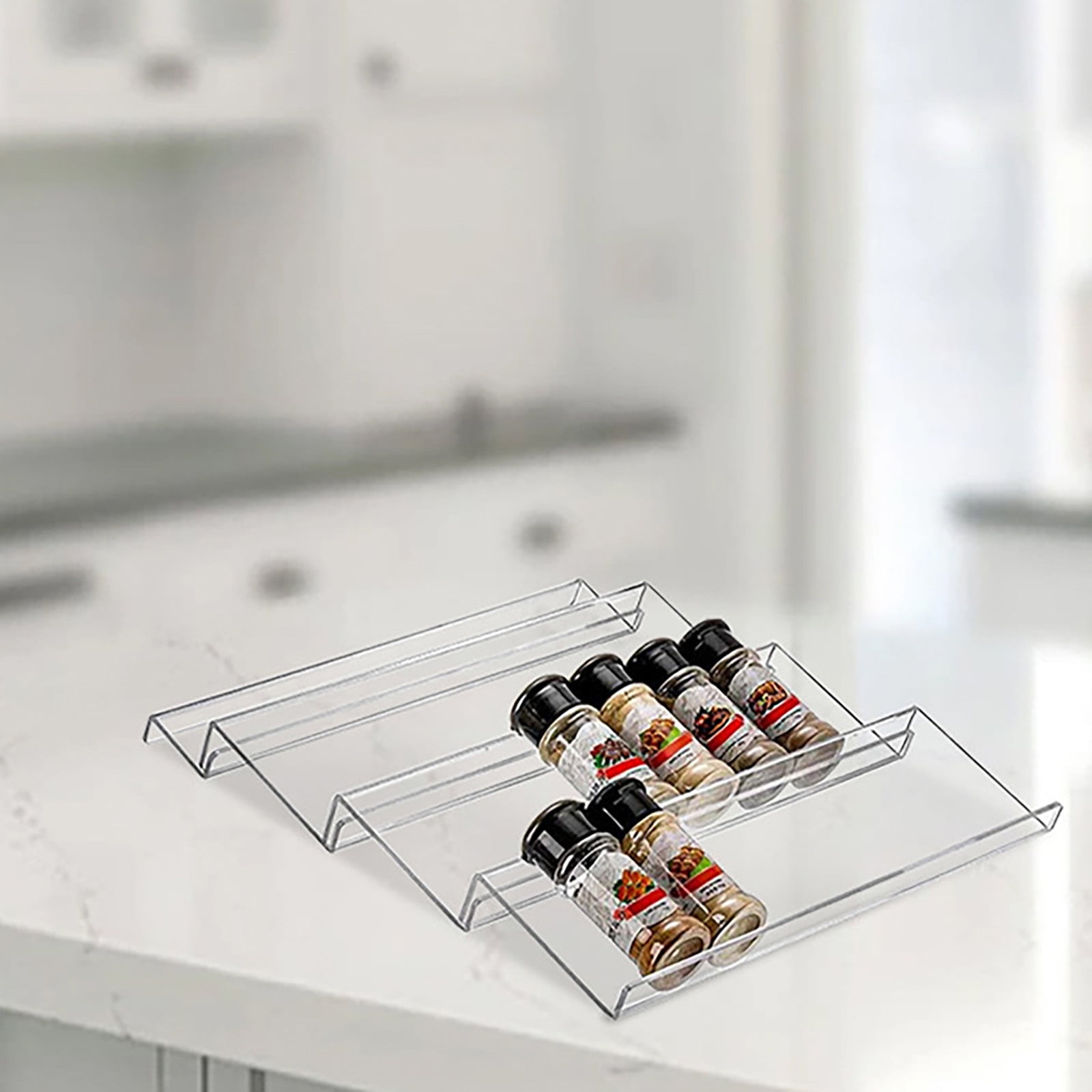 4 Pack Acrylic Spice Organizer Drawers, 3 Large 1 Small Clear Pantry ...