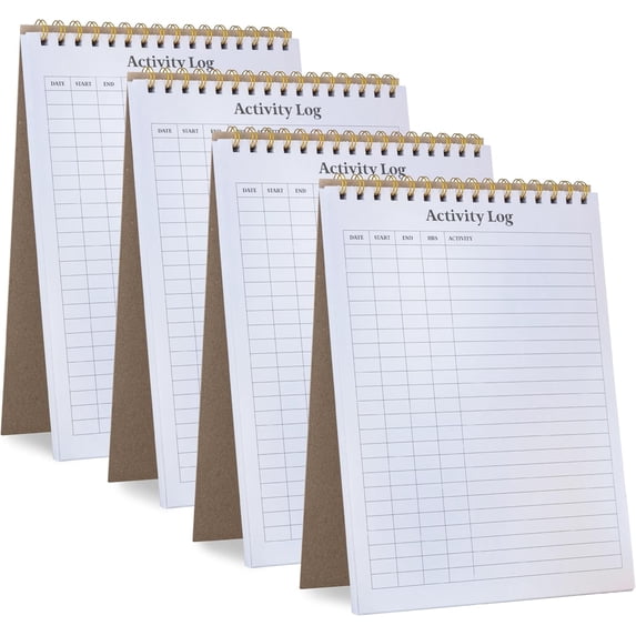 4 Pack Activity Log Notepad - 11''x8.5'' Daily Log Book Portrait Letter ...