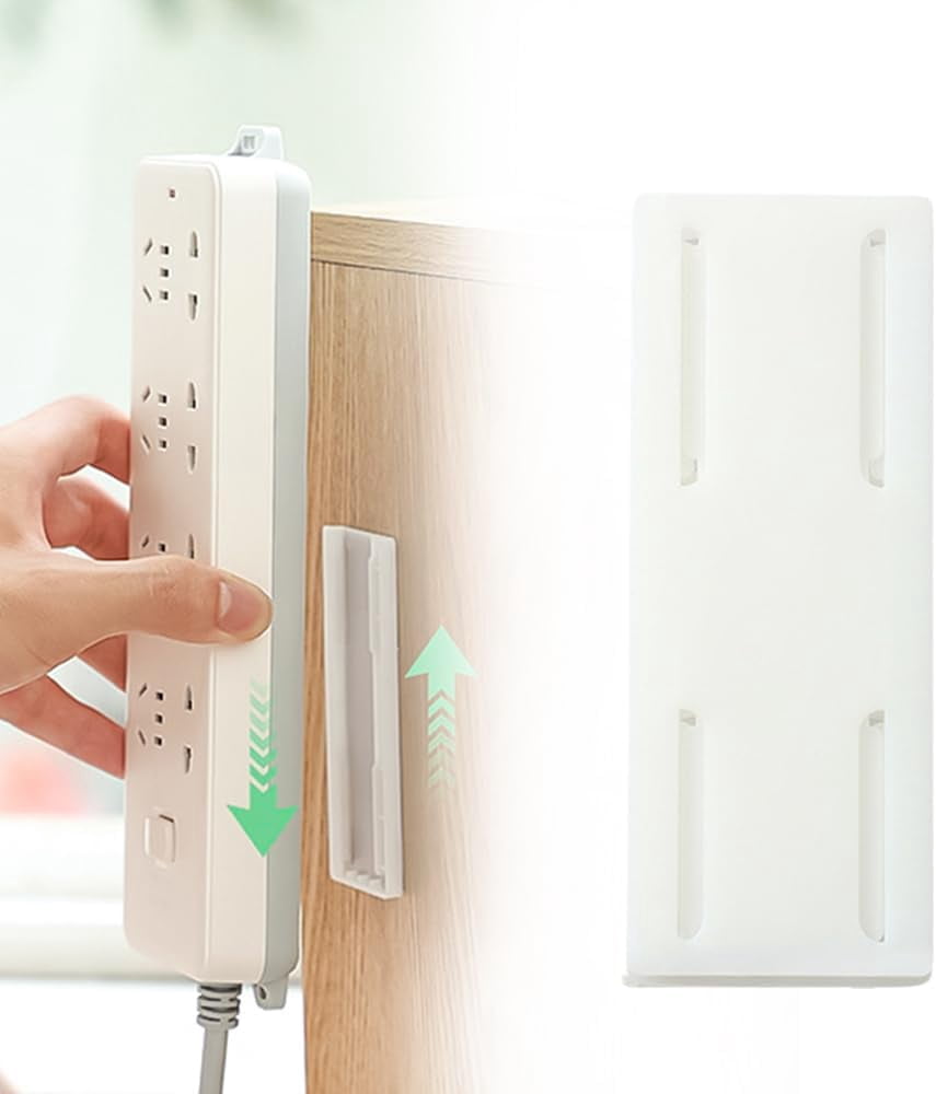 4 Pack Adhesive Punch-Free Socket Holder, 2025 New Power Strip Holder ...