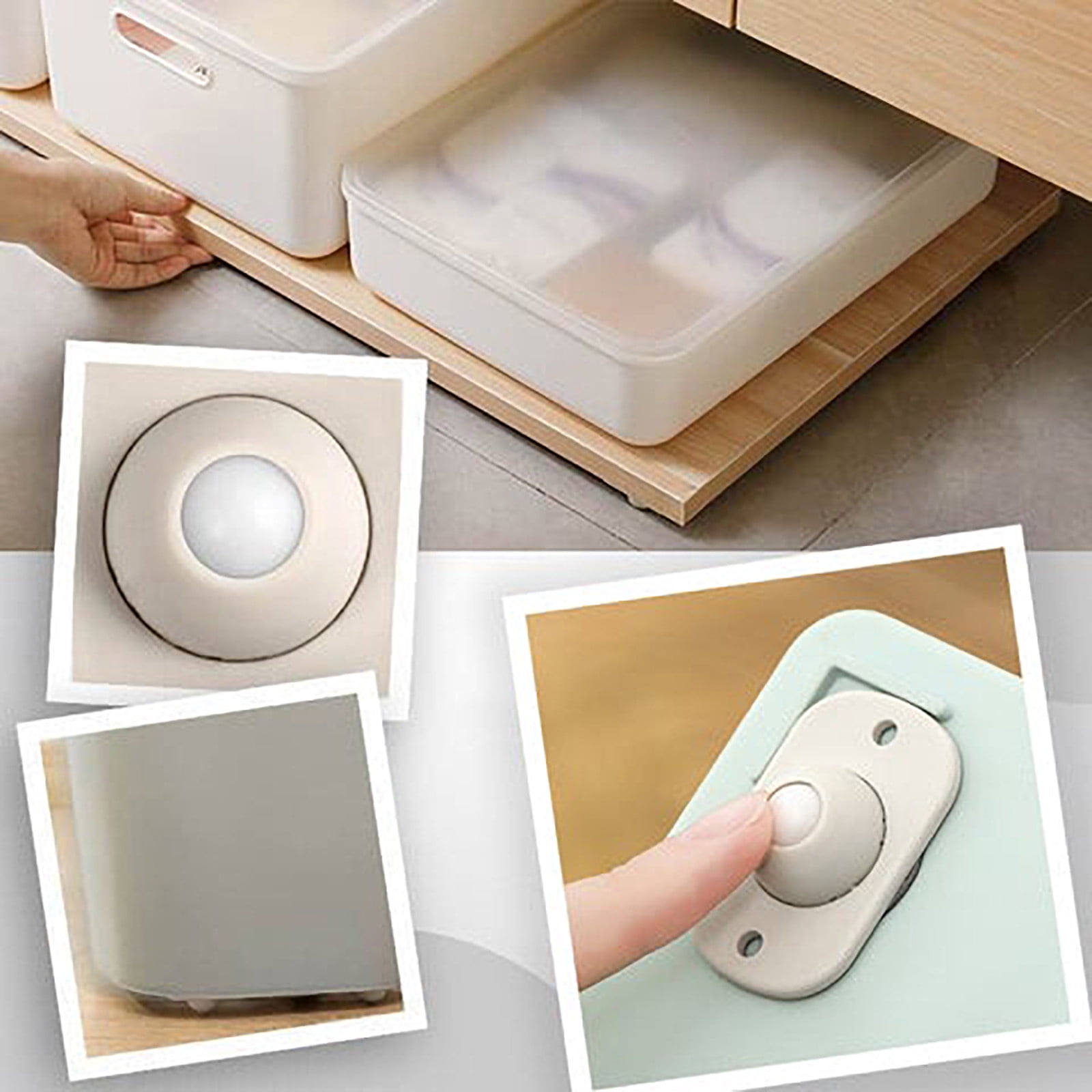 4-Pack Adhesive Universal Casters for Storage Boxes, 360 Swivel Wheels ...