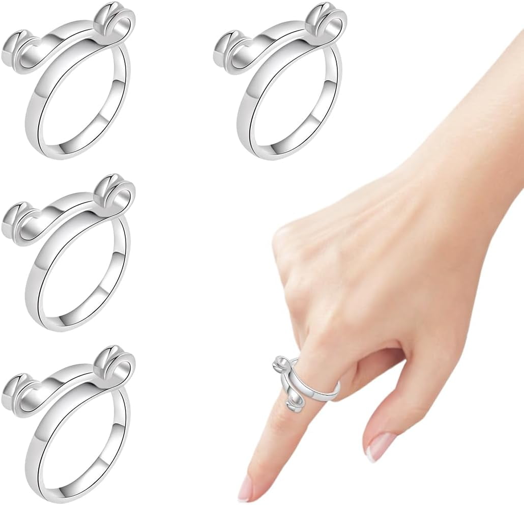 4 Pack Adjustable Crochet Ring for Finger Braided Knitting Ring Crochet ...