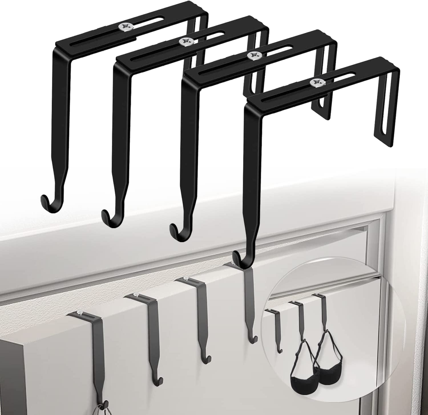 4 Pack Adjustable Cubicle Universal Partition Hanger Set Metal Black ...