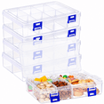 4-Pack Adjustable Divider Boxes, 8-Compartment Snack Container ...