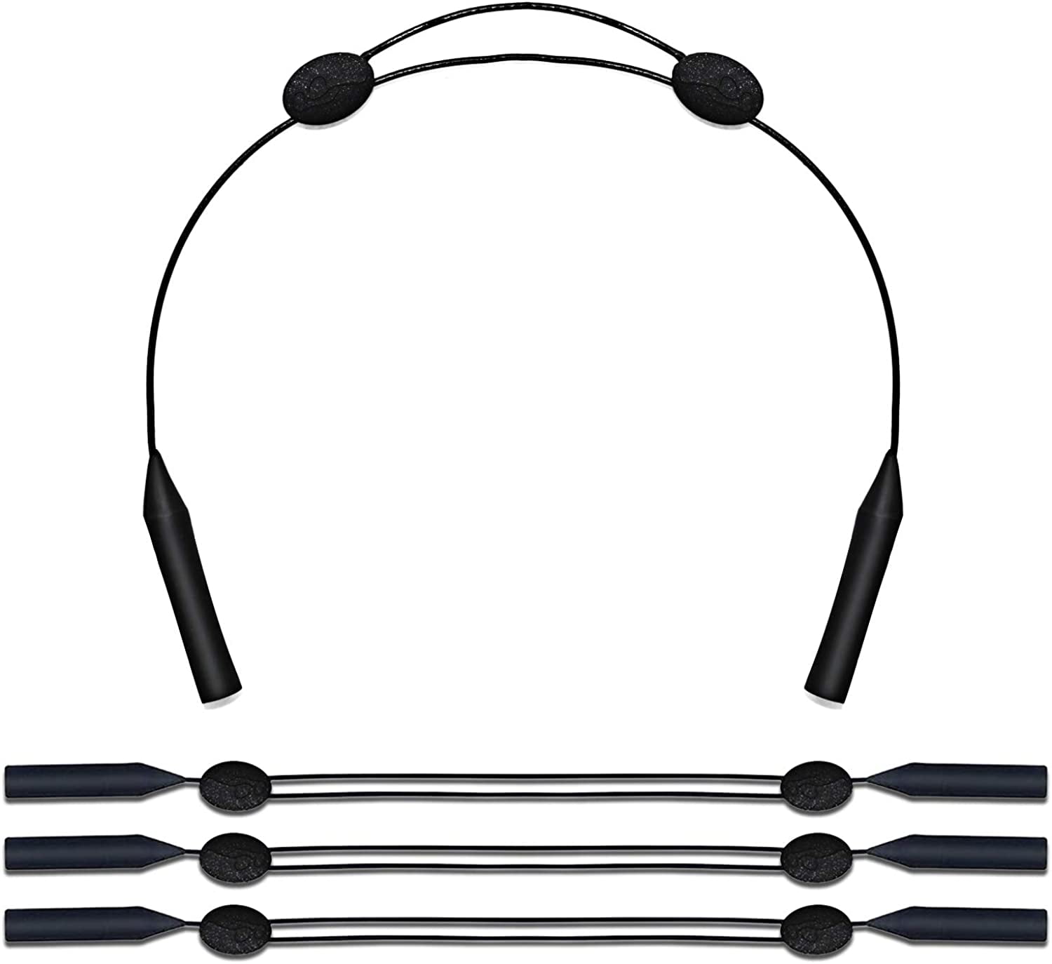 TOSEERY Adjustable Glasses Strap, Silicone Eyewear Holder, Waterproof ...