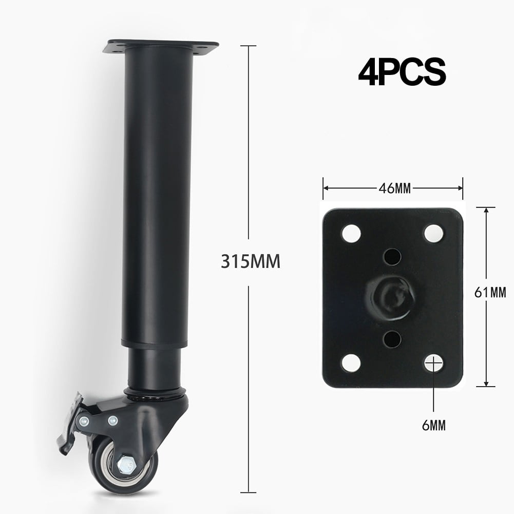 Set of 4 Adjustable Height Furniture Casters,Heavy Duty Wheels for ...