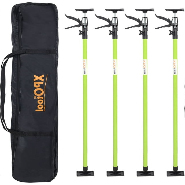 4 Pack Adjustable Support Pole Set in Steel, Extends from 45 to 114 ...