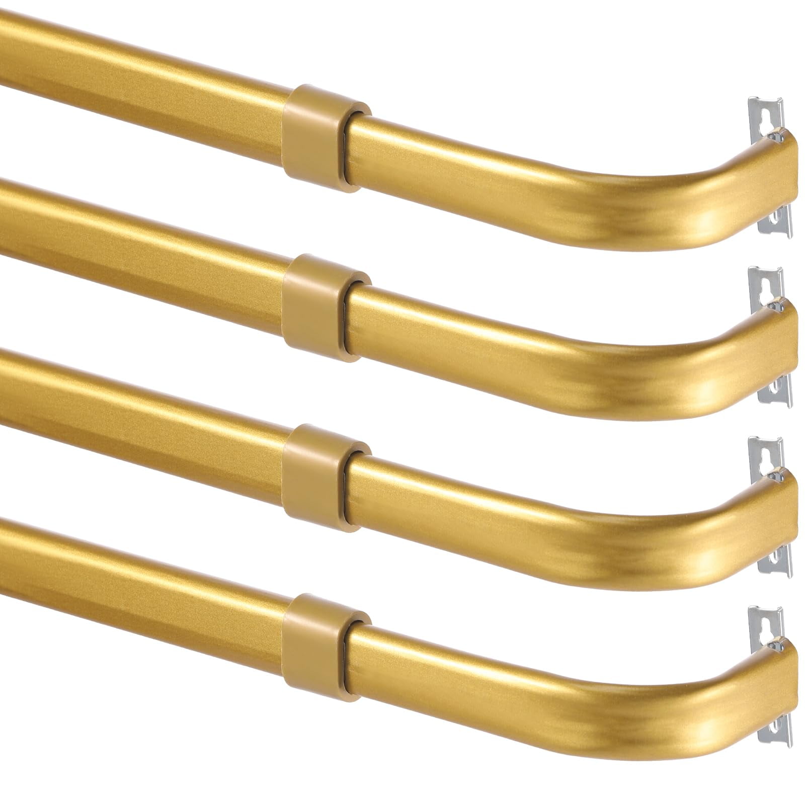 4 Pack Adjustable Tension Curtain Rods for Windows Kitchen Door Valance ...