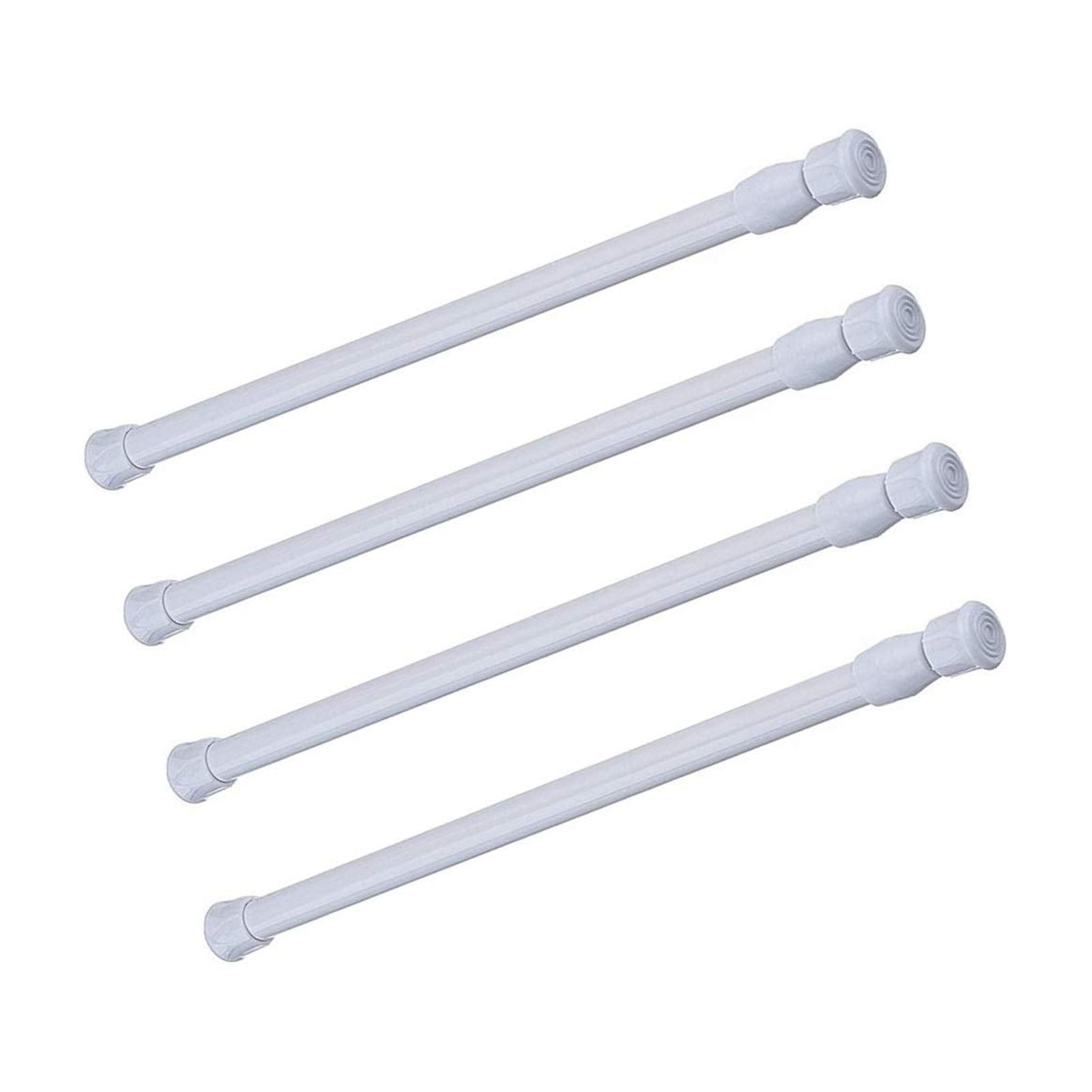 4 Pack Adjustable Tension Rods, 15.7-28 Inches Spring Steel Curtain Rod ...