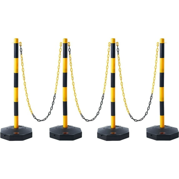 4 Pack Adjustable Traffic Delineator Cones with 8FT Chain Fillable Base ...