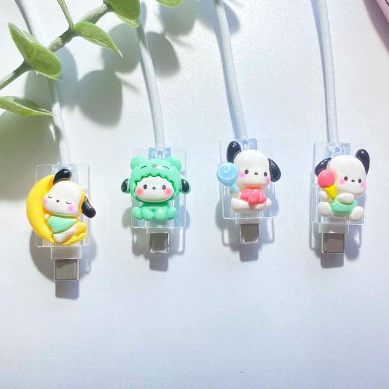 4-Pack Adorable 3D Silicone Charging Cable Protectors with Gradual ...