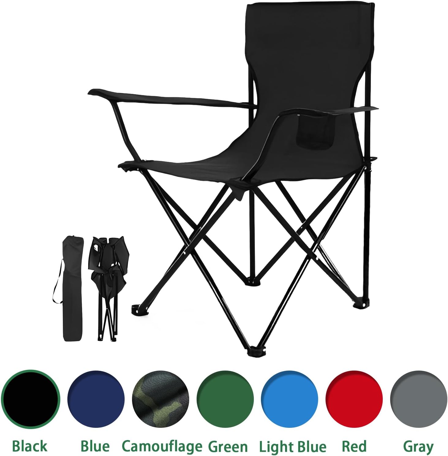 4 Pack Adult Folding Lightweight Camp Chair, Folding Chair with A Cup ...