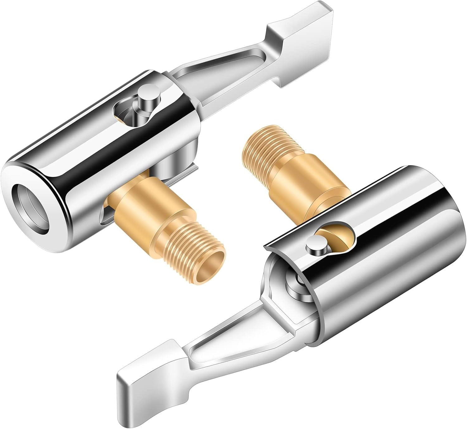 4-Pack Air Chuck Quick Connect, Brass Tire Air Chuck with Clip Adapter ...