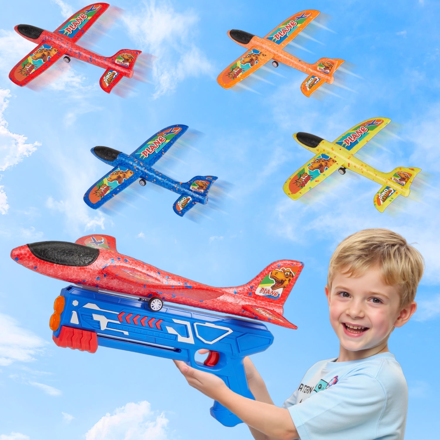 Gemeer Airplane Launcher Toys, 4 Pack Flying Airplane Toys with ...
