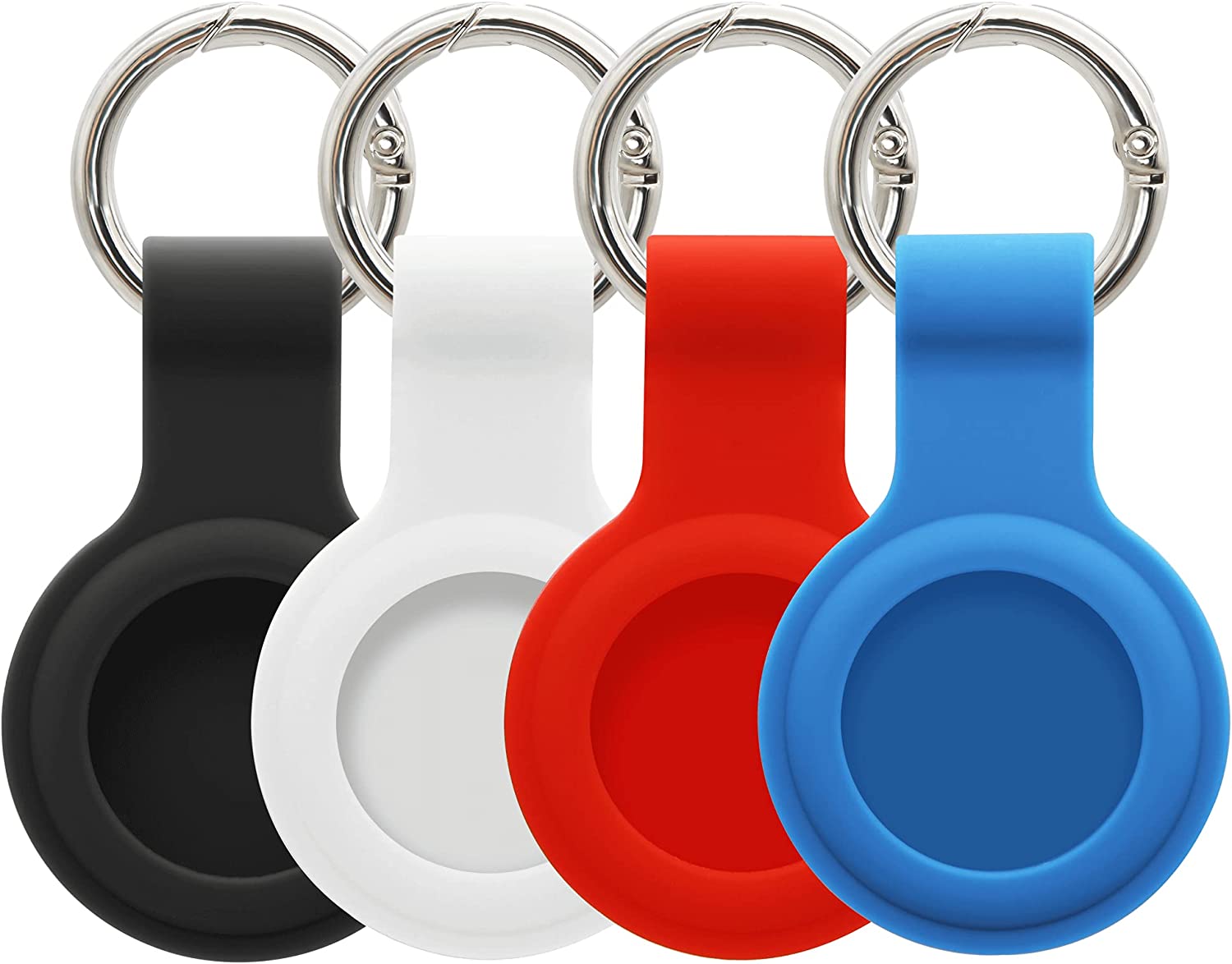 4-Pack Airtag Silicone Key Case: Airtags Keychain Holder -Black AirTag ...