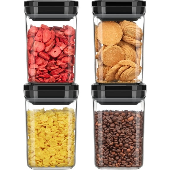 4 Pack Airtight Food Storage Container Set, BPA Free Kitchen Pantry ...