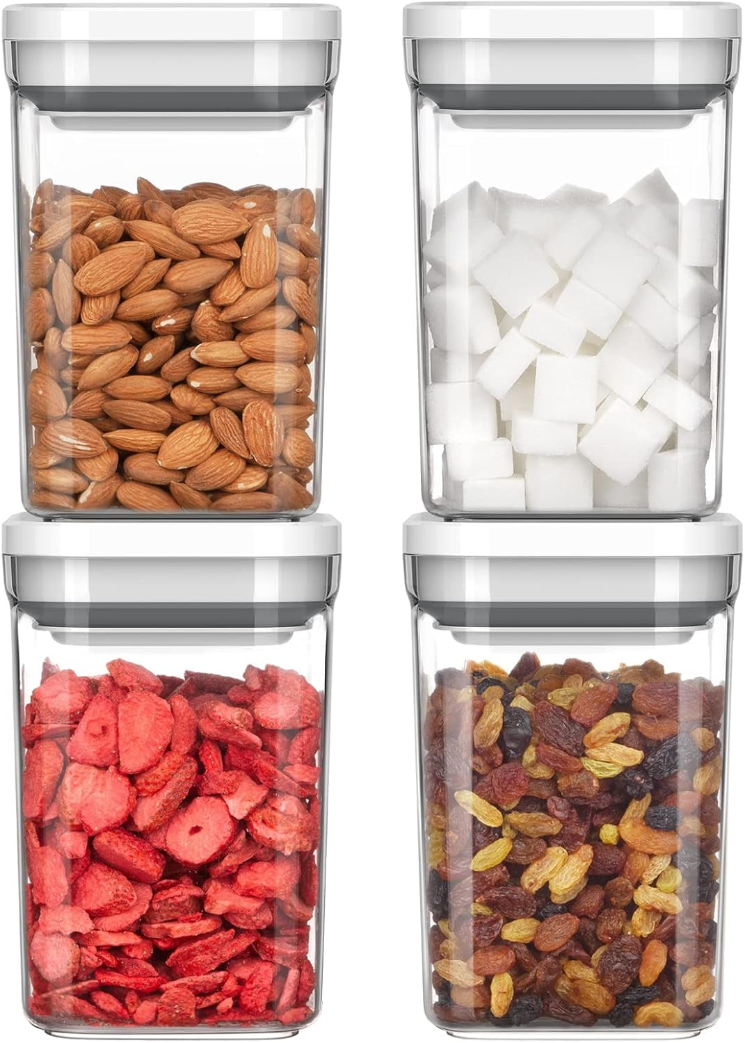 4 Pack Airtight Food Storage Container Set, BPA Free Kitchen Pantry ...