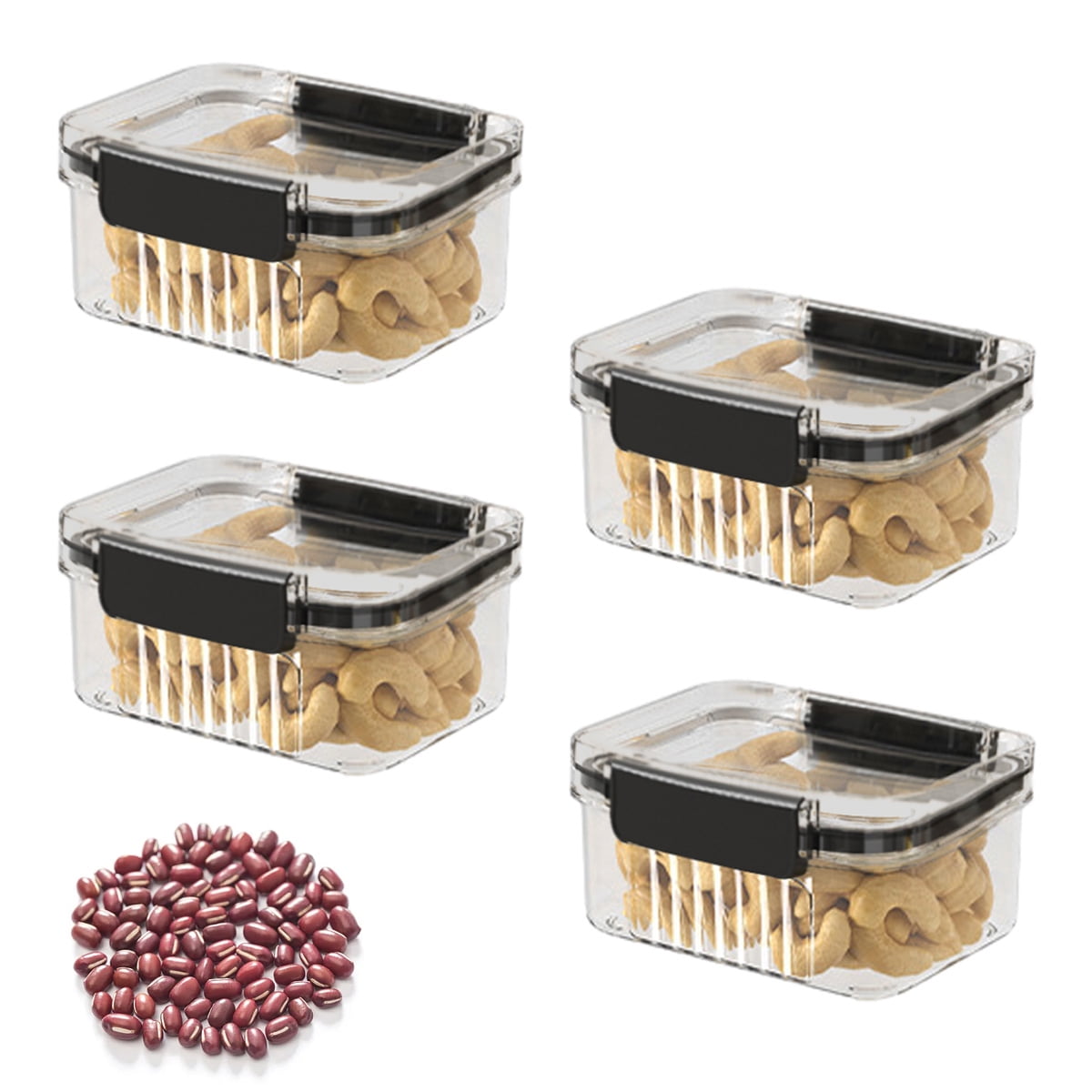 4 Pack Airtight Food Storage Container Set, Kitchen Pantry Organization ...