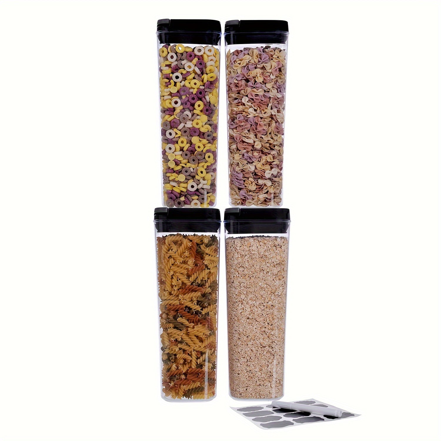 4-Pack Airtight Food Storage Containers Set (1.3L/43.95oz & 2.1L/71oz ...