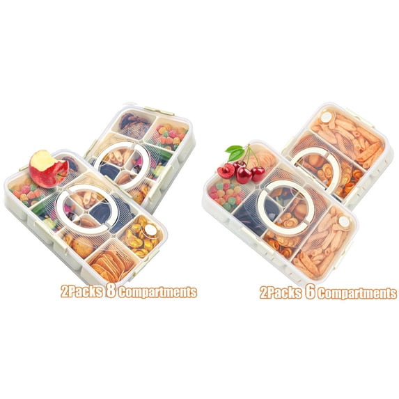 4-Pack Airtight Snackle Box Containers - Dishwasher Safe, Divided ...
