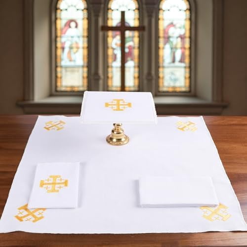 4 Pack Altar Supplies Linen Corporal for Churches Set (Pall,Corporal ...