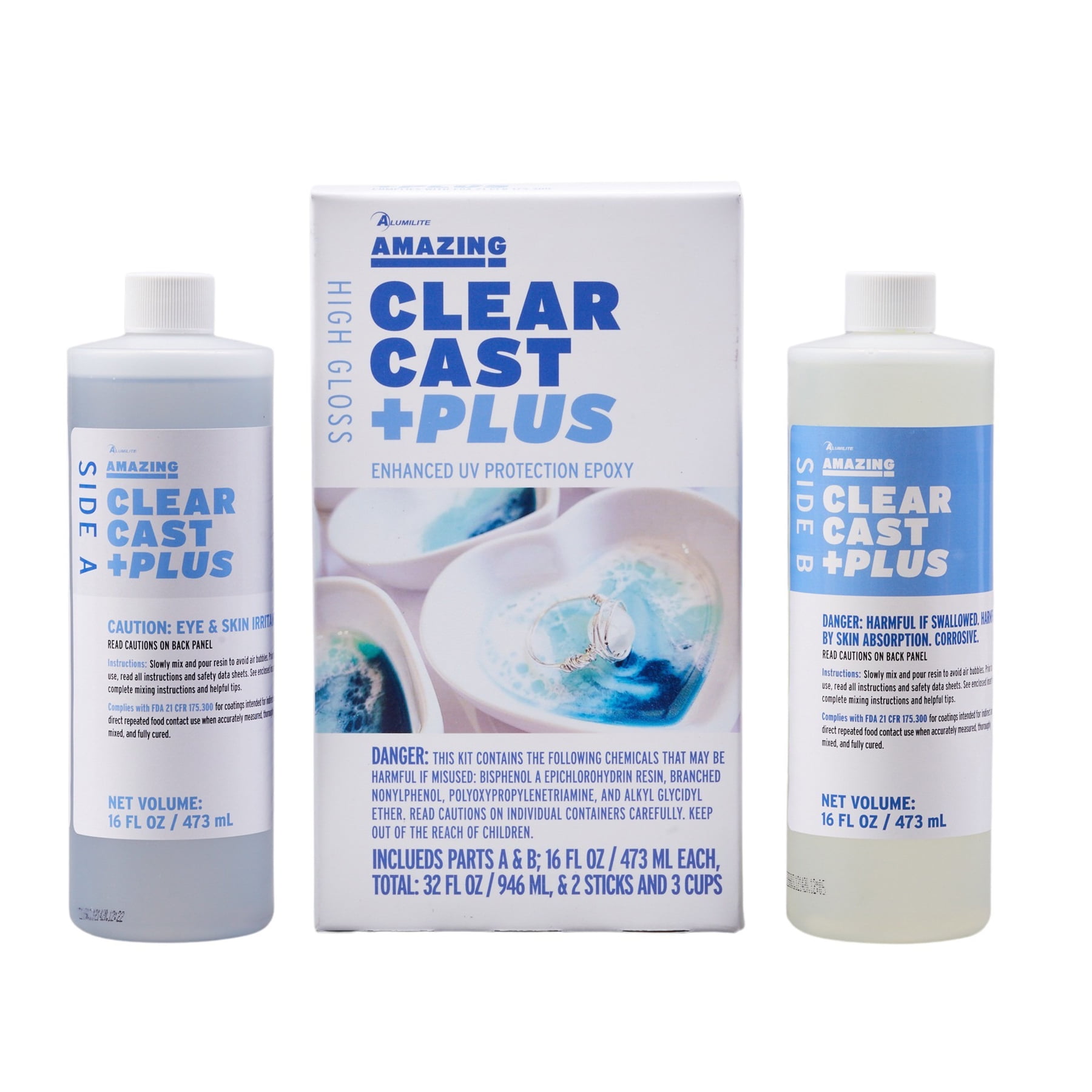 4 Pack: Alumilite Amazing Clear Cast Plus High Gloss Set, 32oz ...