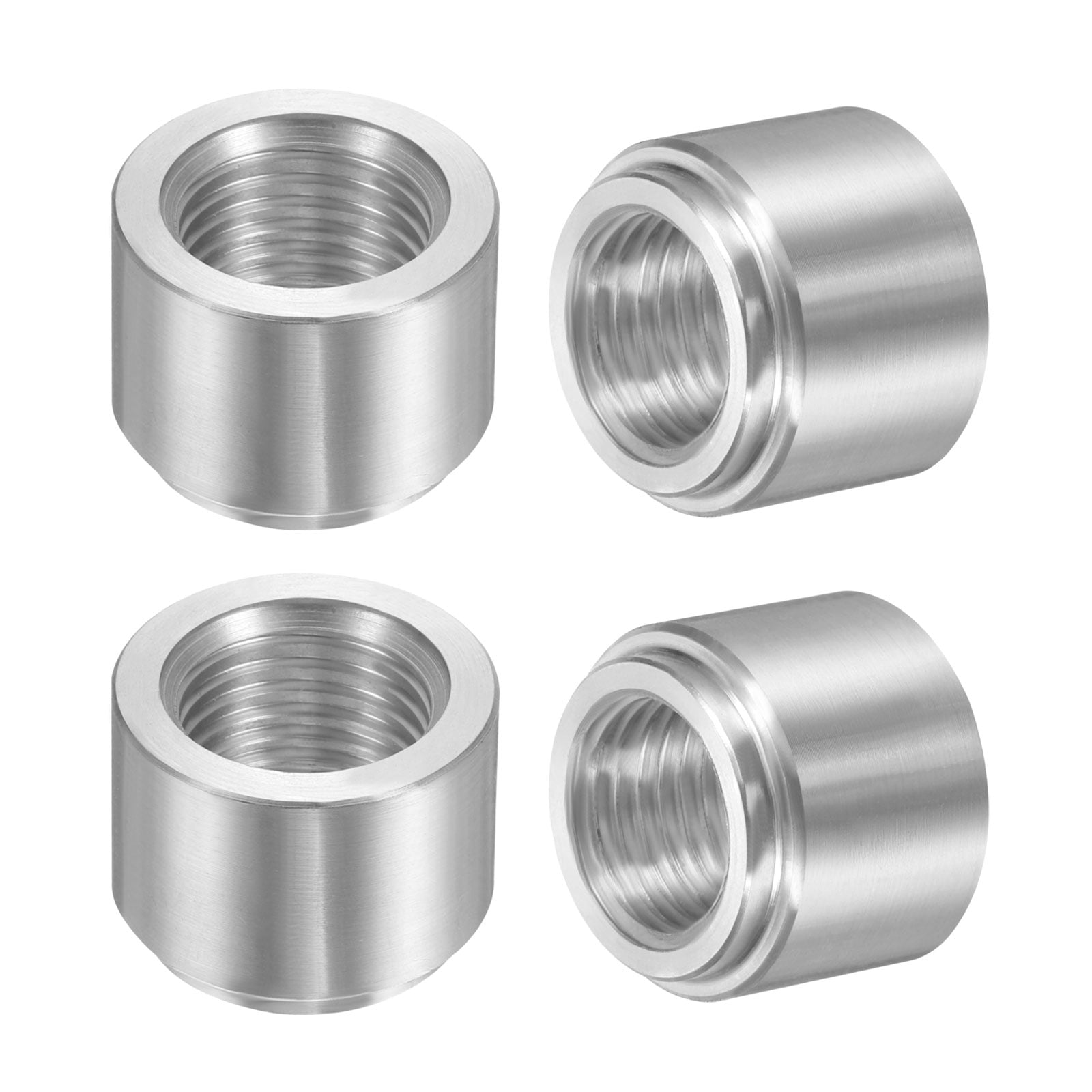 4 Pack Aluminum 1/4" NPT Female Weld on Bung Fitting, 0.75" OD. x 0.6 ...