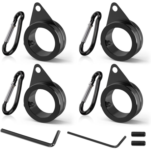 4 Pack Aluminum Alloy Flag Pole Rings, 360 Degree Rotating Flagpole ...