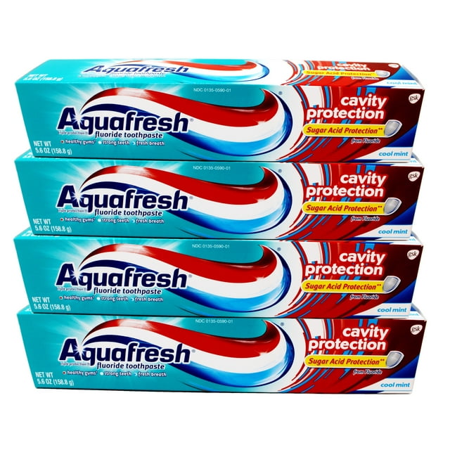 AquaFresh 4 Pack Triple Protection Toothpaste – Cool Mint, Cavity ...